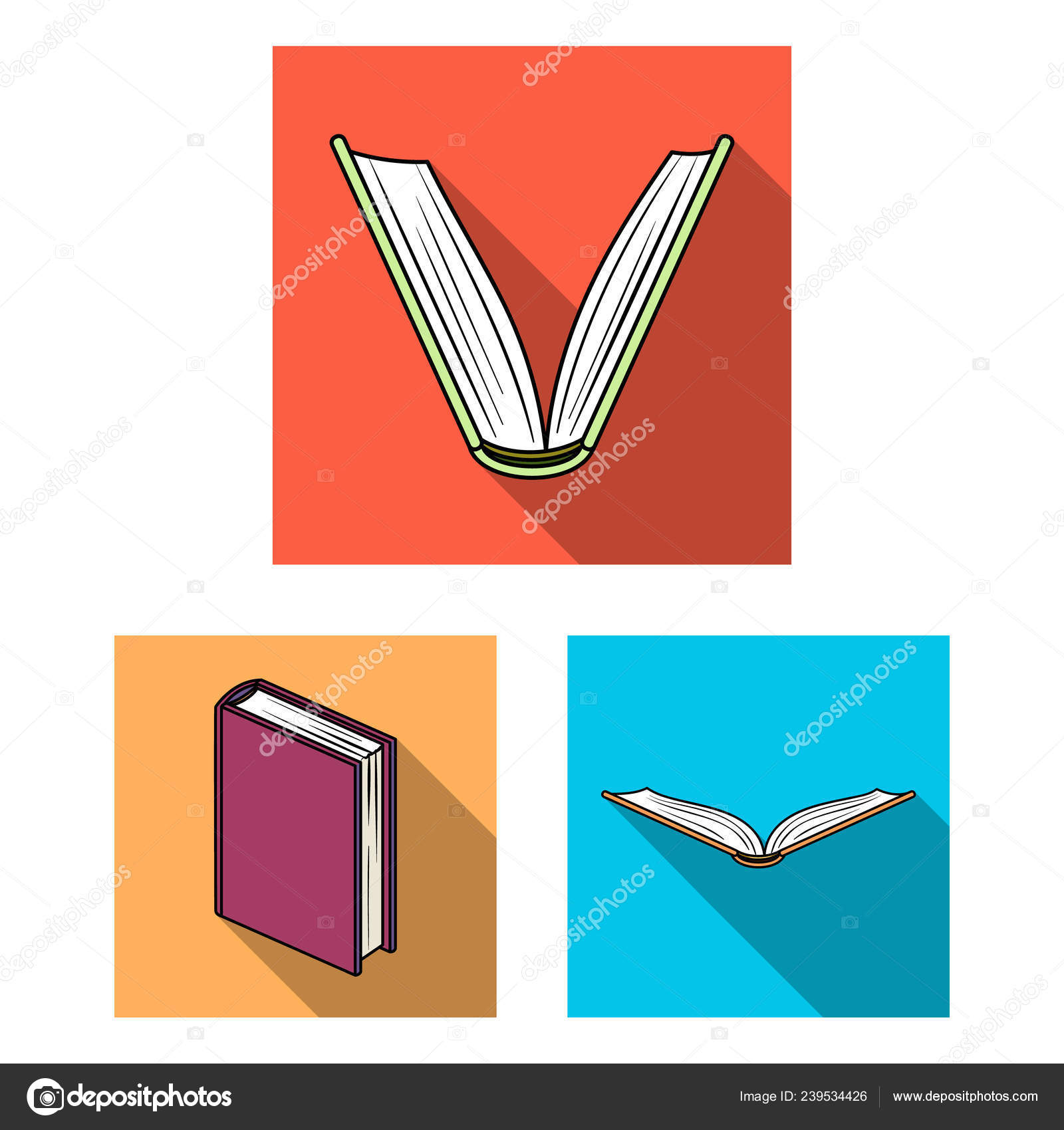 Vector illustration of library and textbook symbol. Collection of ...