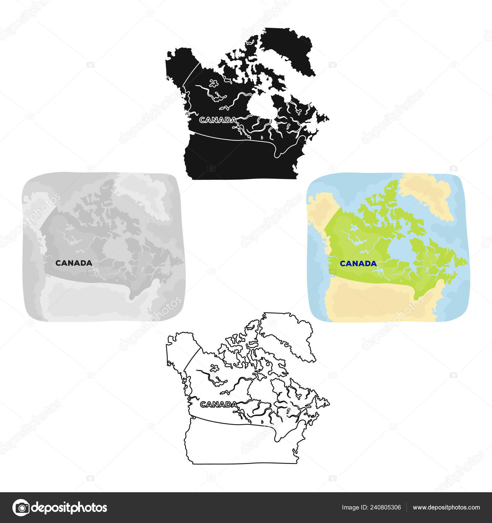 Map of Canada. Canada single icon in cartoon style vector symbol stock ...