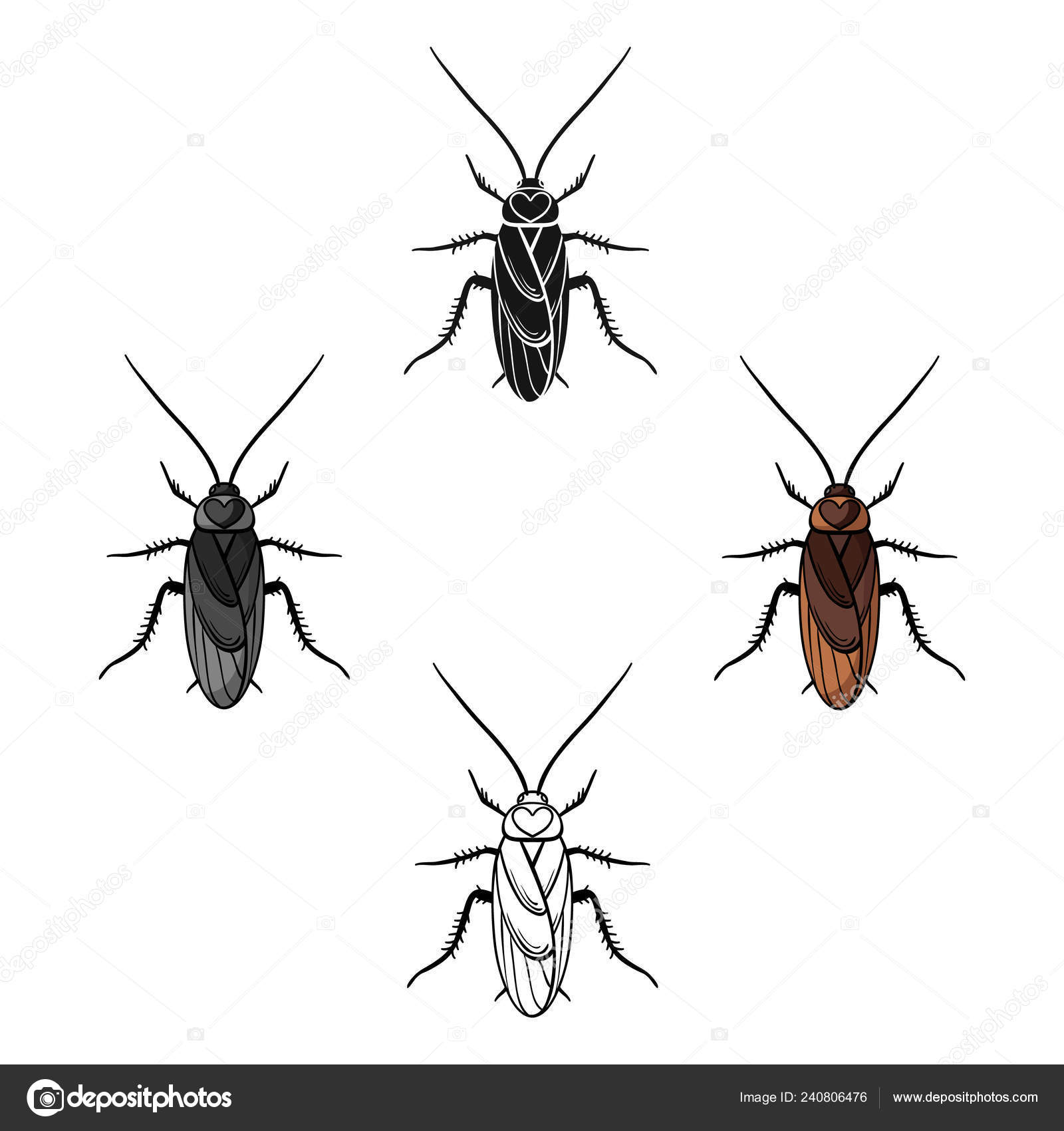 Icono de cucaracha en estilo de dibujos animados aislado sobre fondo ...