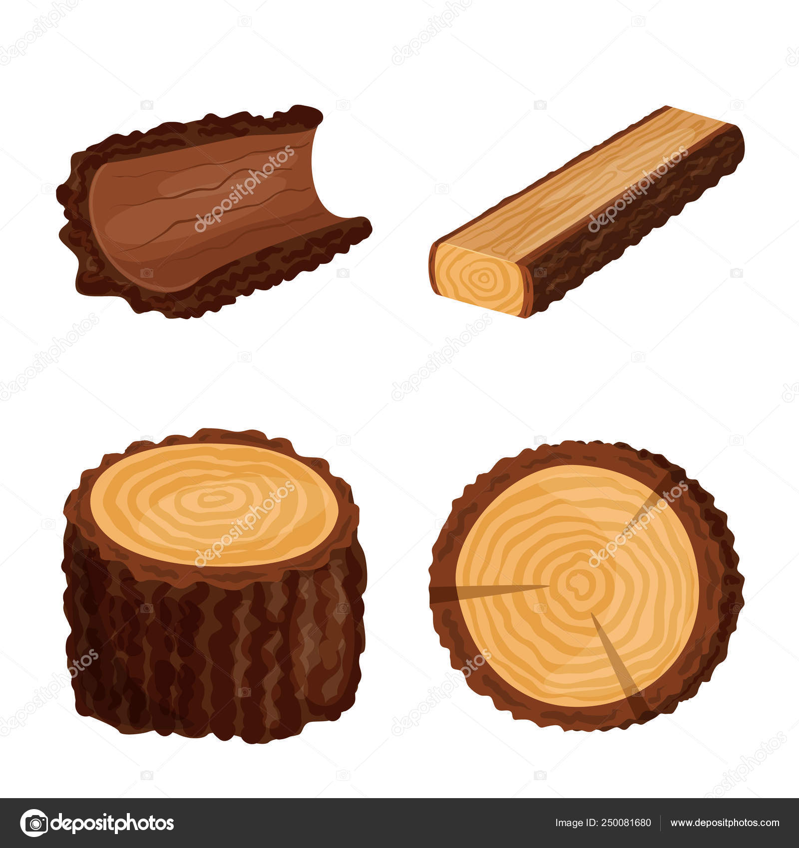 Vector illustration of signboard and wood logo. Collection of signboard ...