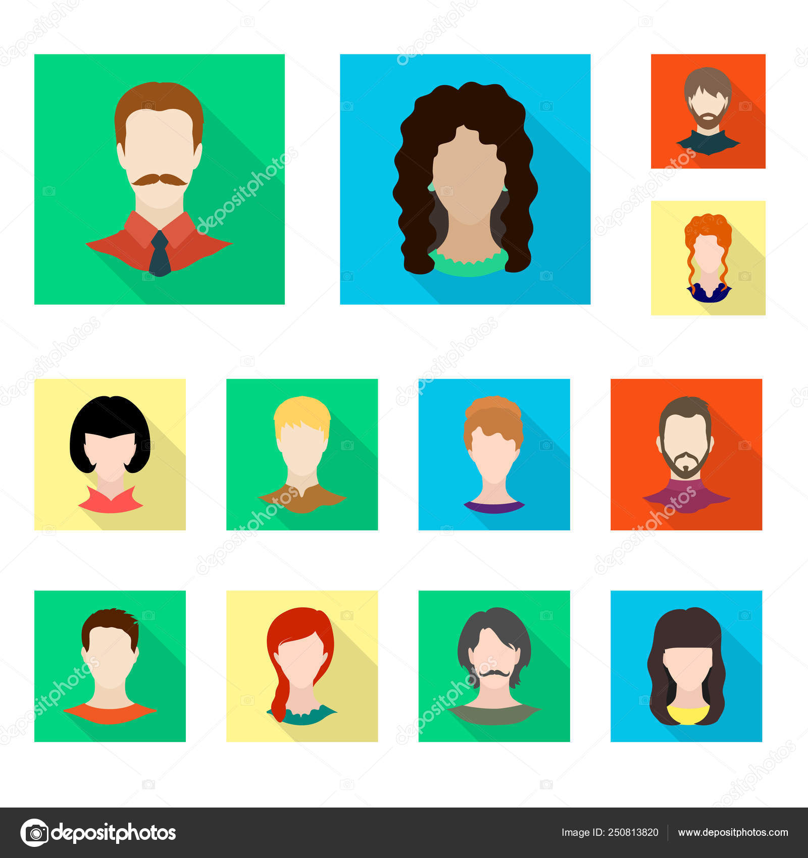 Vector illustration of avatar and dummy sign. Collection of avatar and ...