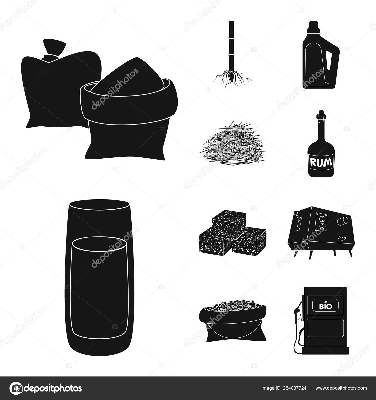 Vector illustration of sucrose and technology symbol. Collection of ...