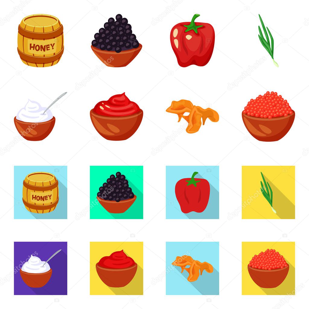 Objeto aislado de sabor e icono del producto. Juego de ilustración ...