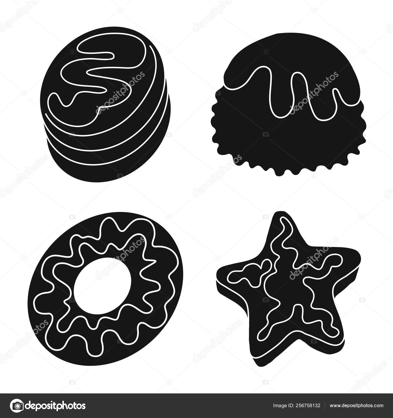 Isolated object of sweetness and product icon. Set of sweetness and ...