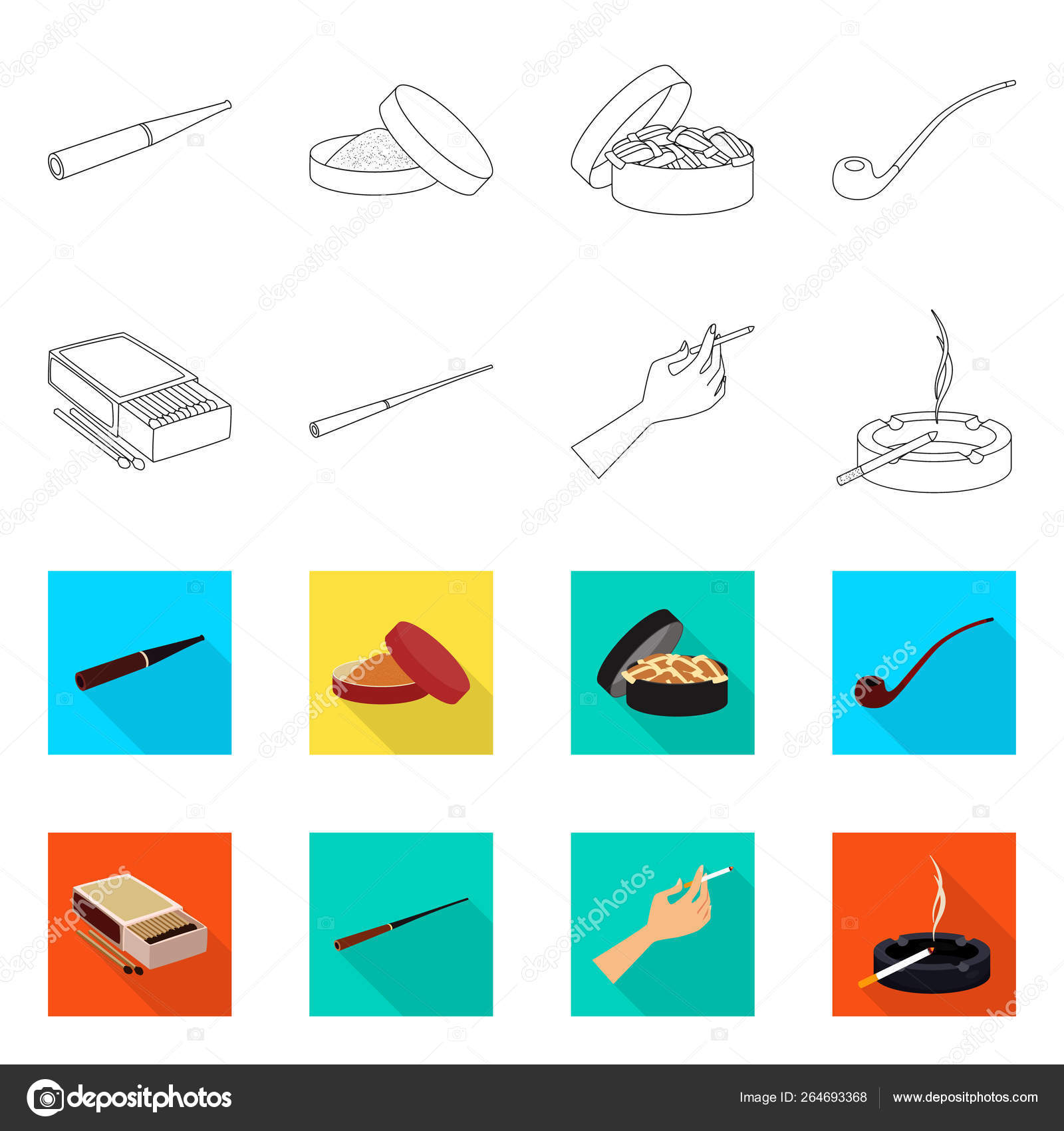 Vector illustration of refuse and stop sign. Set of refuse and habit ...