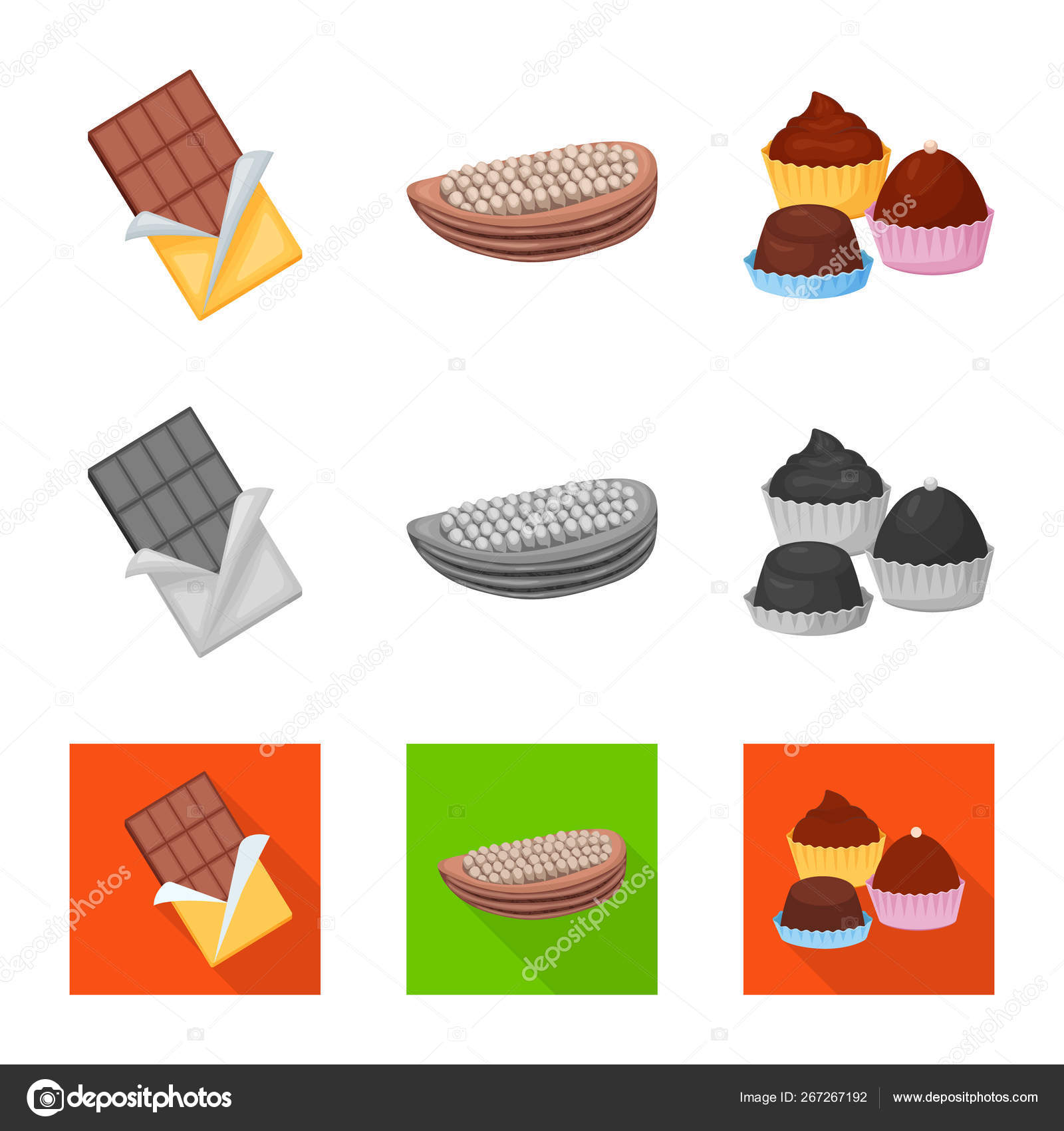 Vector design of food and yummy icon. Set of food and brown stock ...