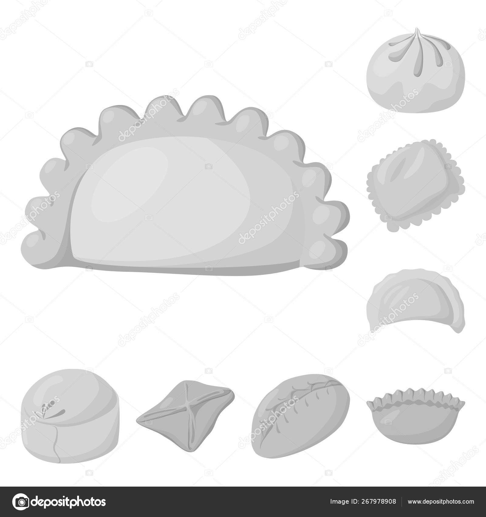 Vector illustration of dumplings and stuffed icon. Set of dumplings and ...