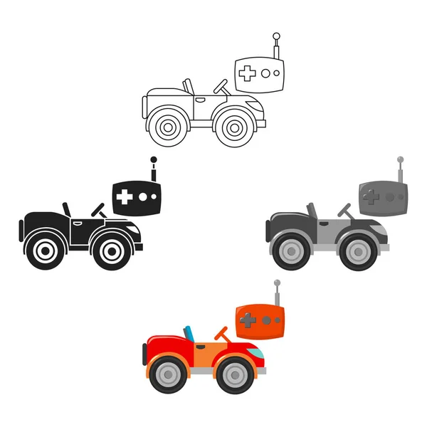 RC car icon in cartoon style isolated on white background. Play garden ...
