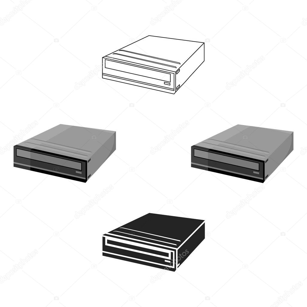 Icono de CD-ROM en caricatura, estilo negro aislado sobre fondo blanco ...