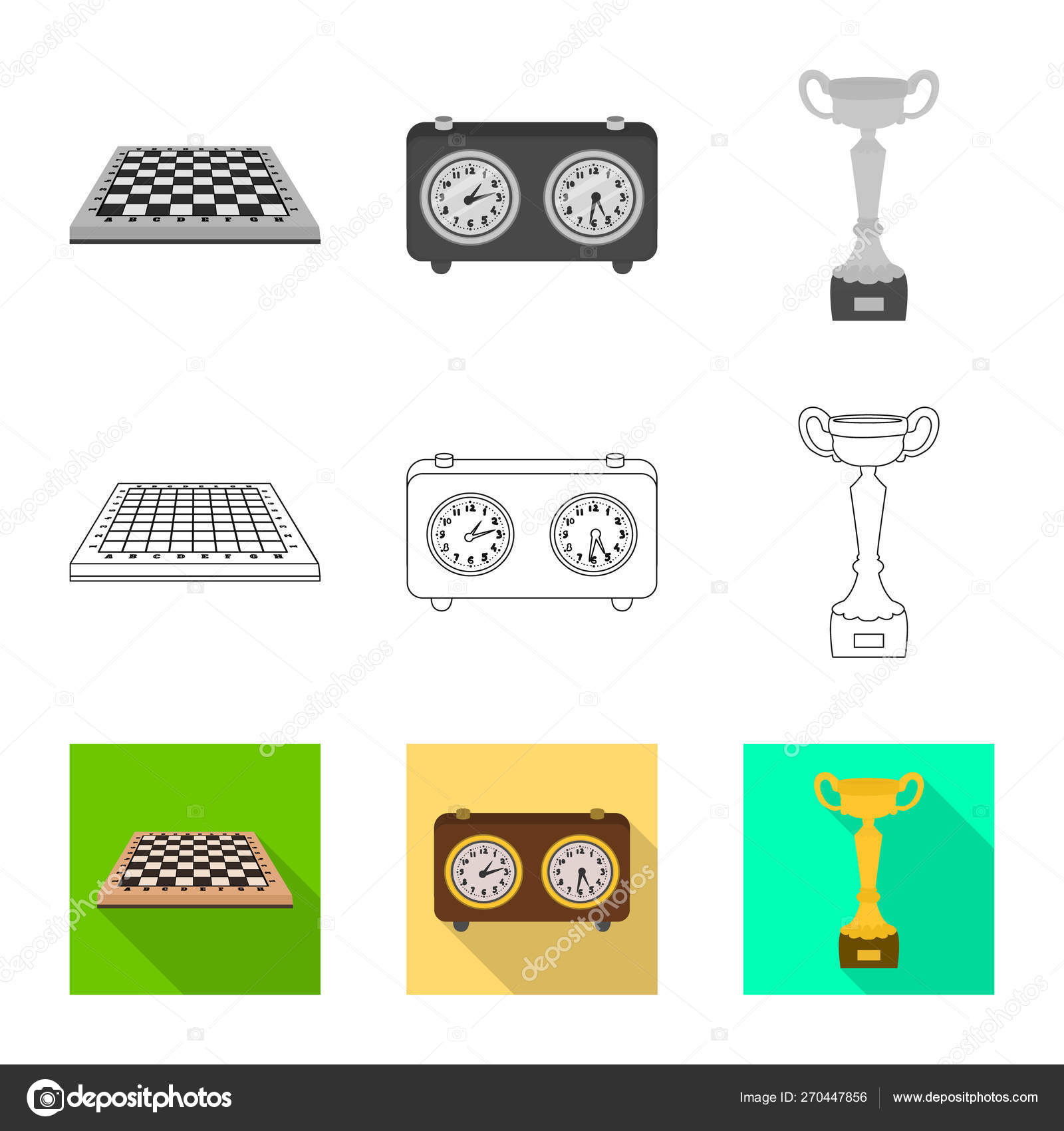 Isolated object of checkmate and thin logo. Set of checkmate and target ...
