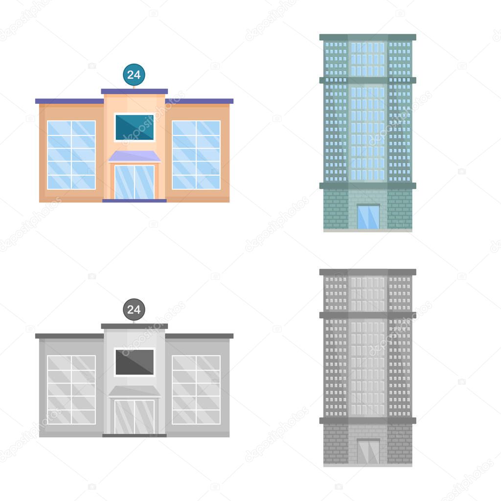 Diseño vectorial de símbolo municipal y central. Conjunto de símbolos ...