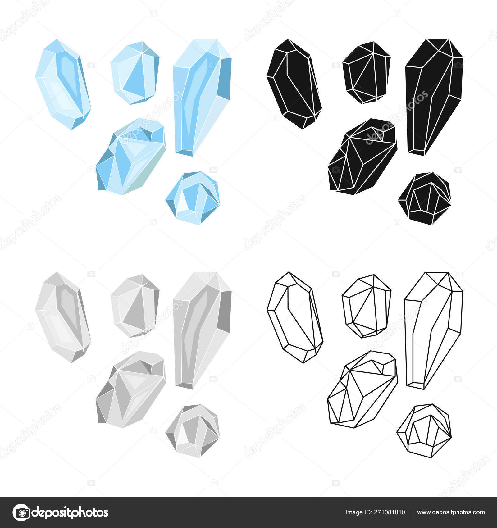 Vector illustration of granules and salty icon. Collection of granules ...