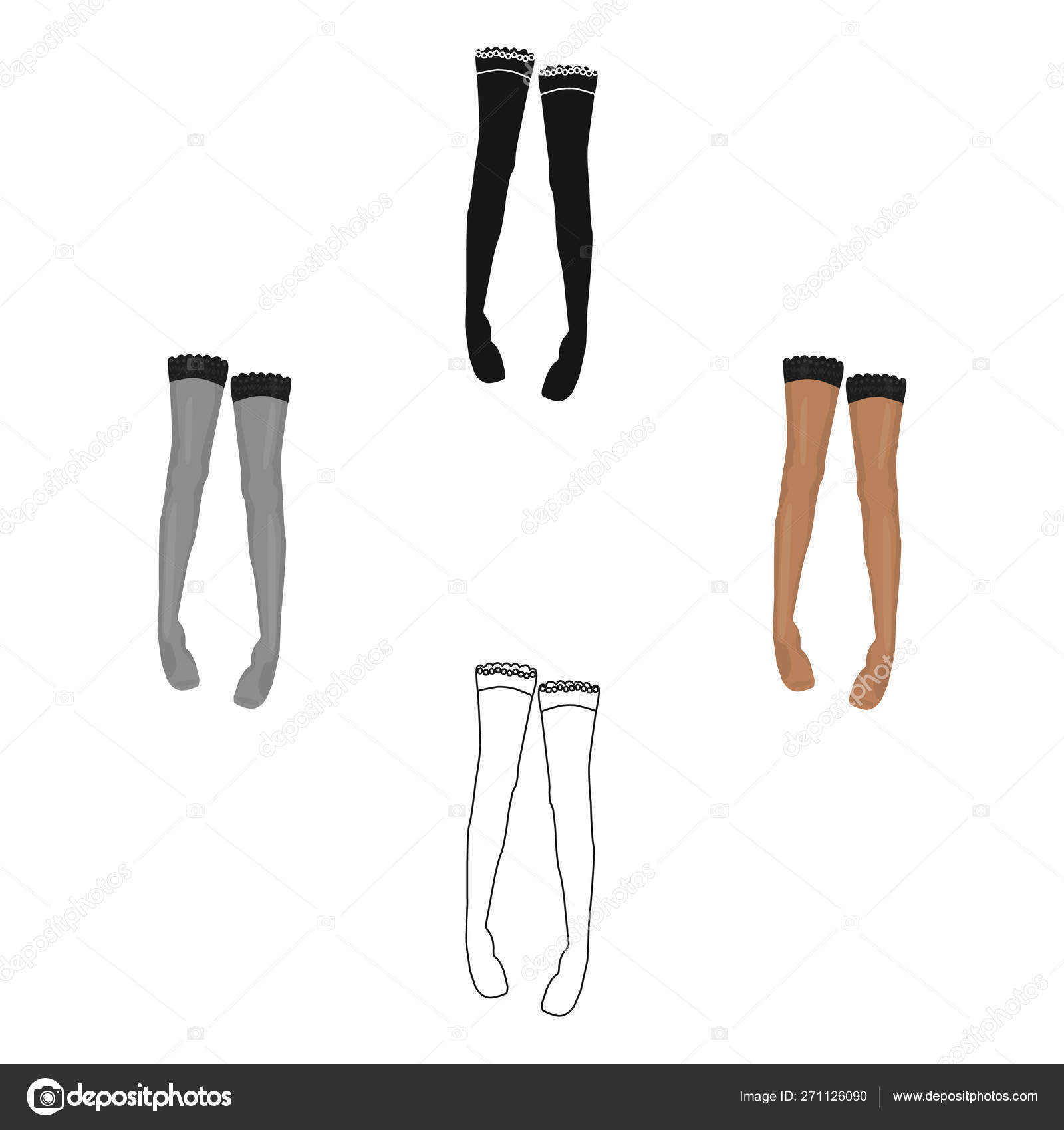 Women s full length compression tights.Transparent stockings with a bow ...