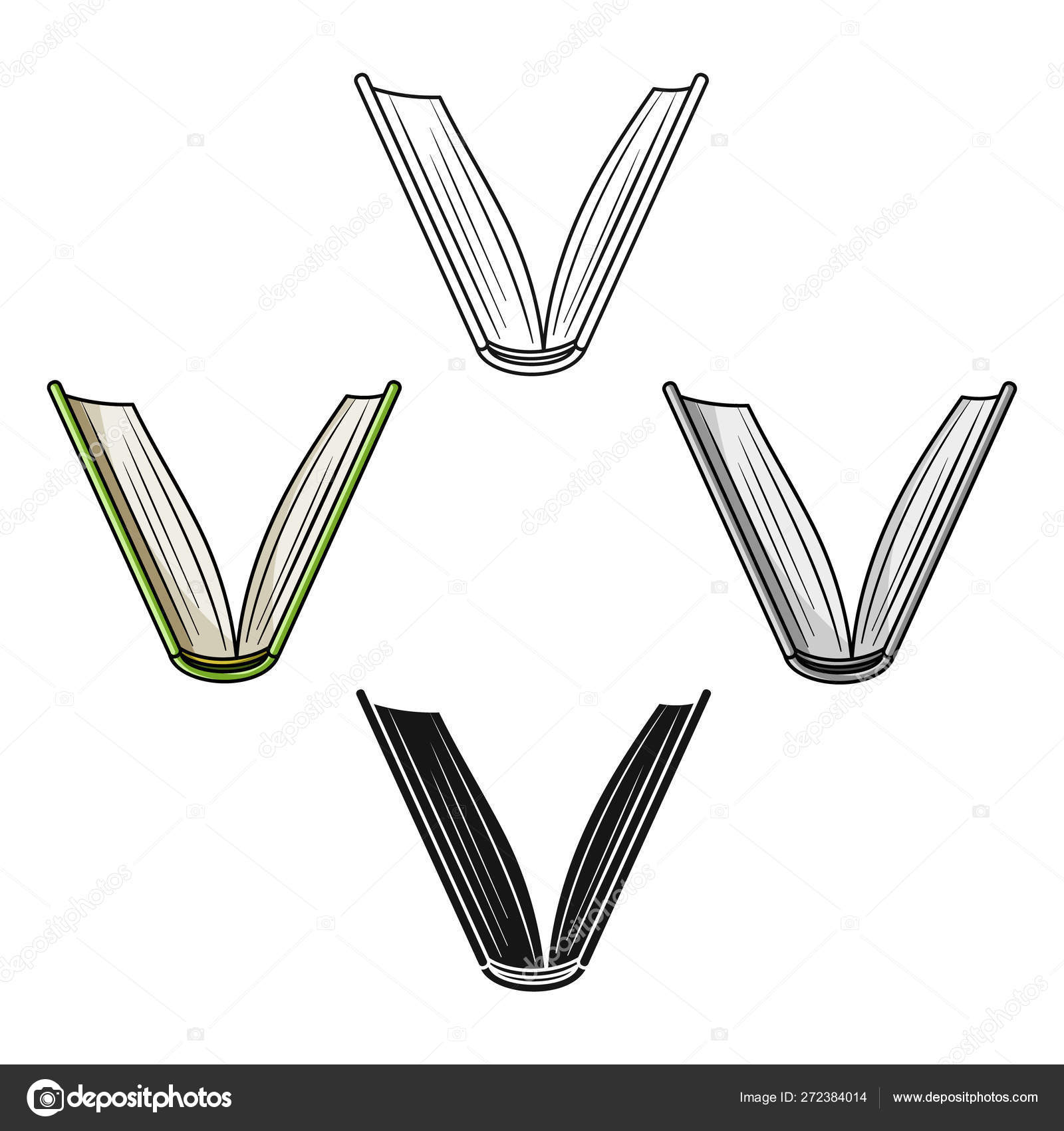 Opened book icon in cartoon,black style isolated on white background ...