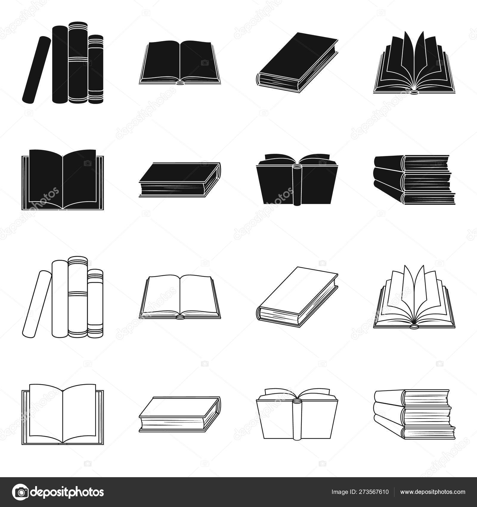 Isolated object of library and textbook symbol. Set of library and ...