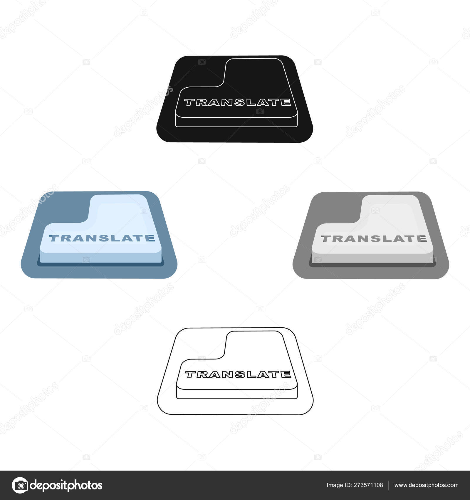 Translate button icon in cartoon,black style isolated on white ...