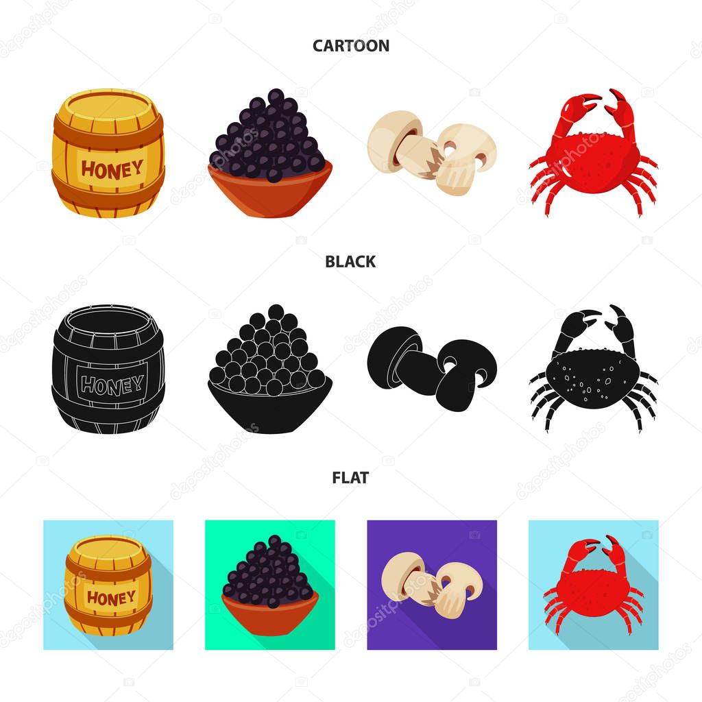 Ilustración vectorial del sabor y el icono del producto. Colección de ...