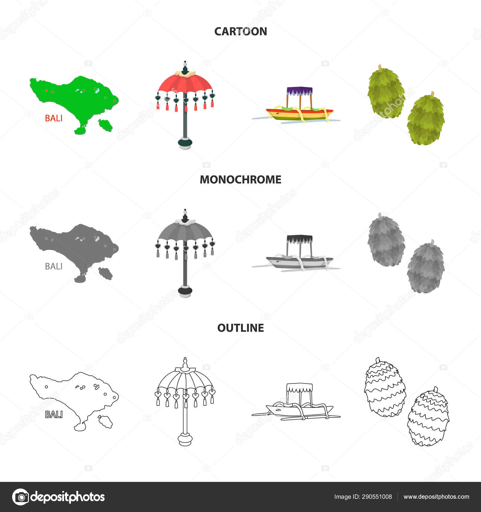 Vector illustration of and travel symbol. Collection of and traditional ...
