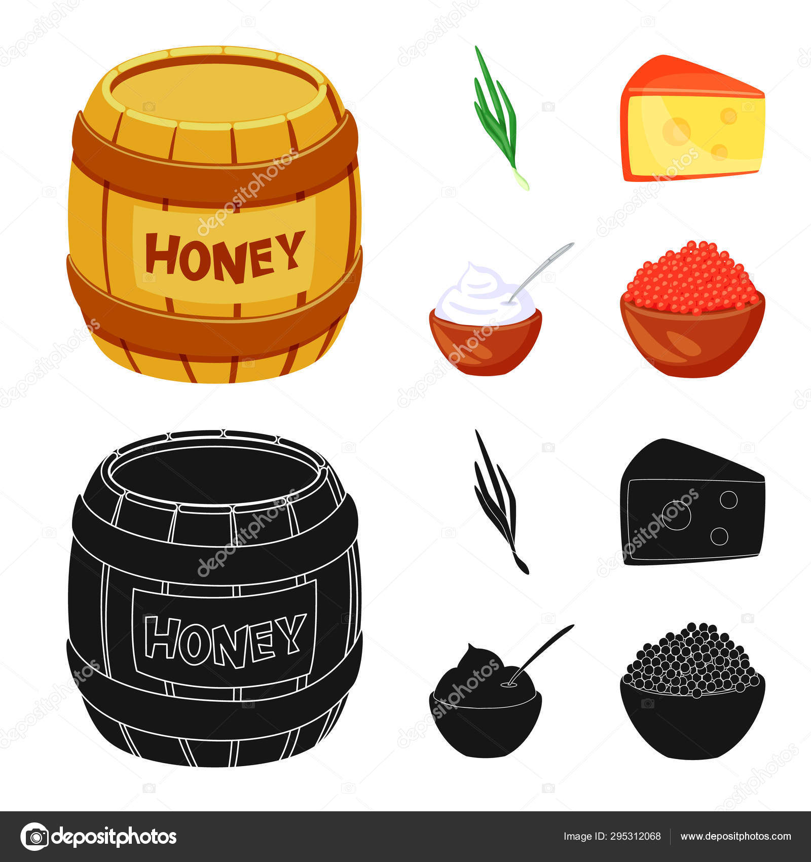 Vector illustration of taste and product symbol. Collection of taste ...