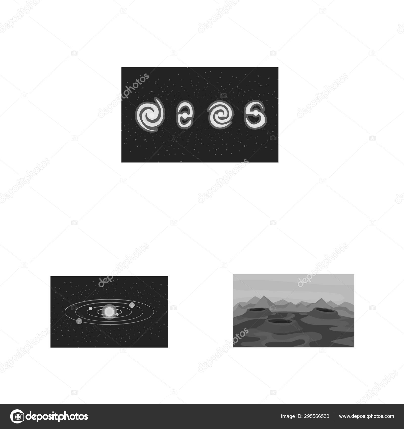 Vector illustration of universe and travels symbol. Collection of ...