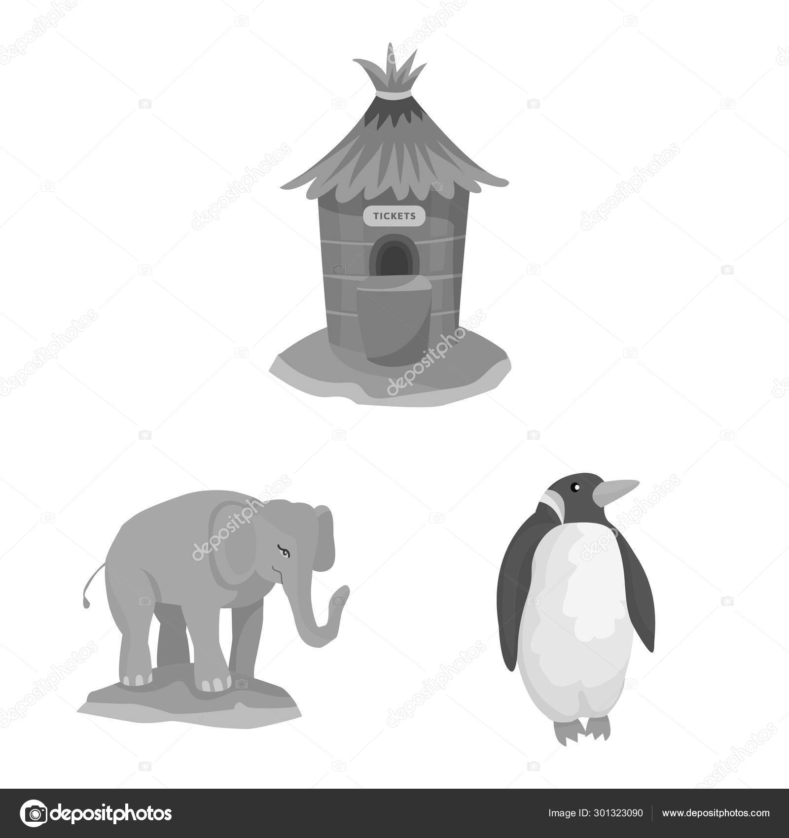 Vector illustration of zoo and park sign. Collection of zoo and animal ...