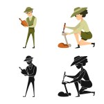 Vector illustration of story and items symbol. Collection of story and ...