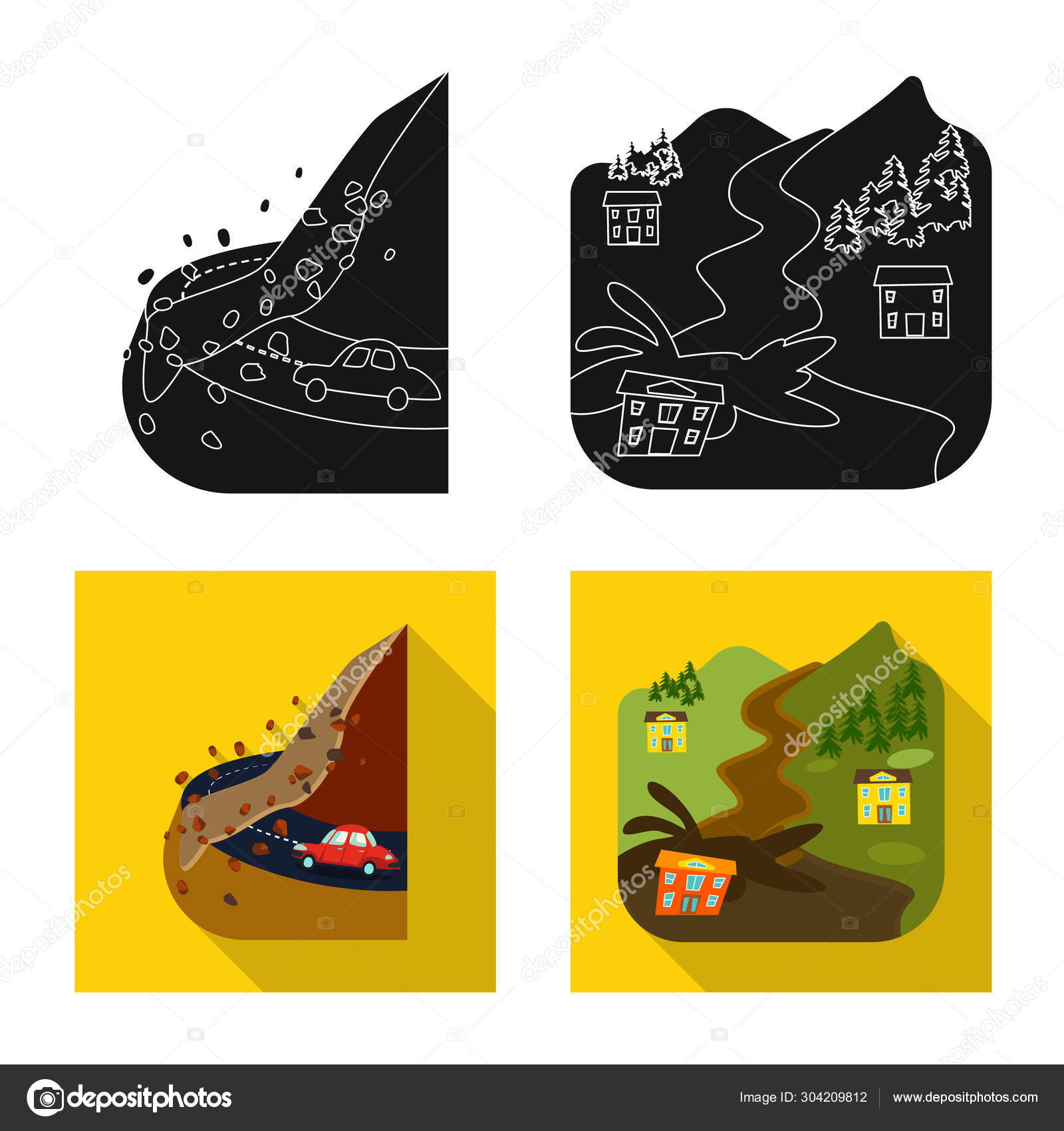 Isolated object of weather and distress sign. Collection of weather and ...