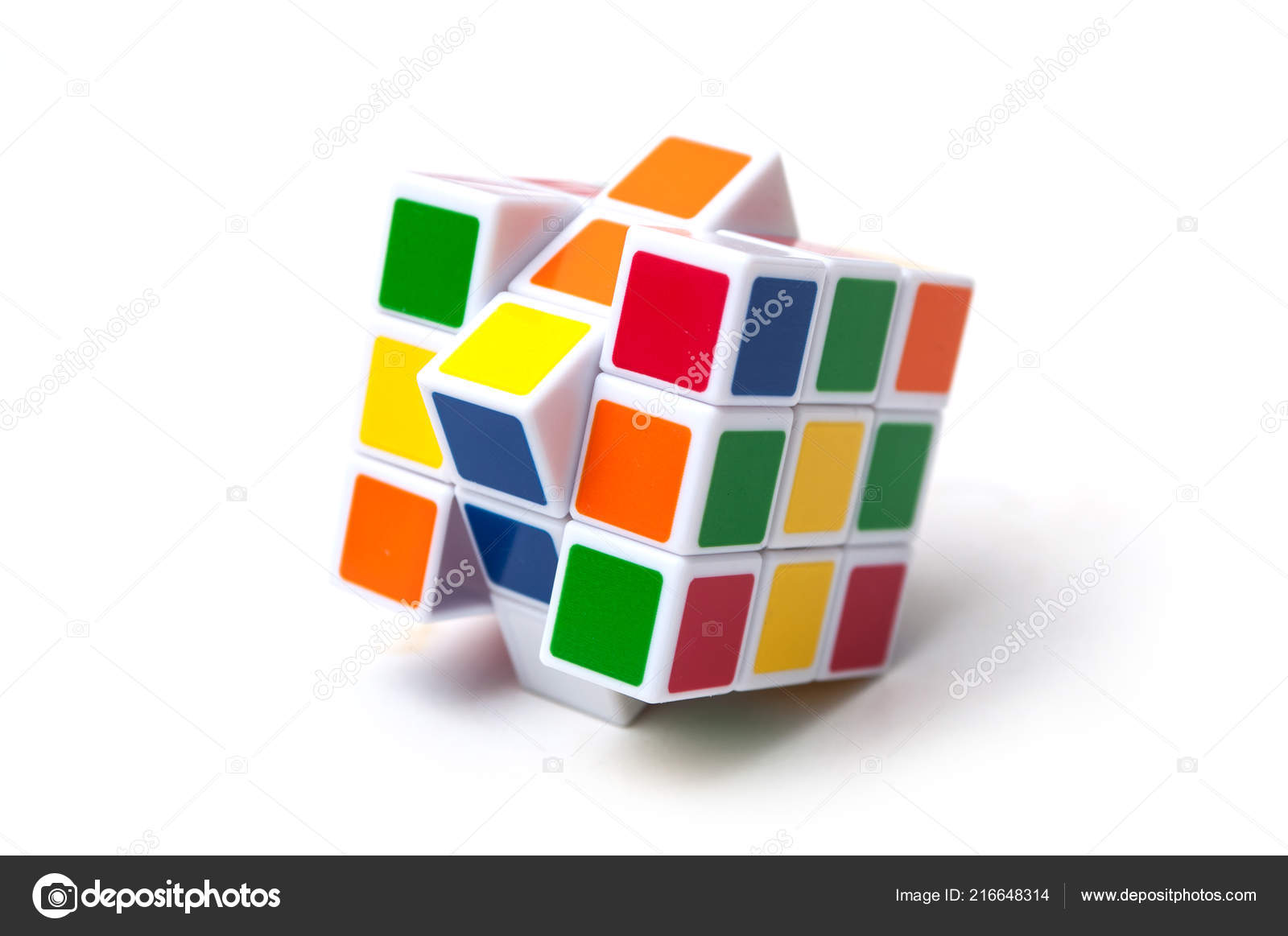 Mulhouse France September 2018 Closeup Rubik's Cube White Background — Stock Editorial Photo ...