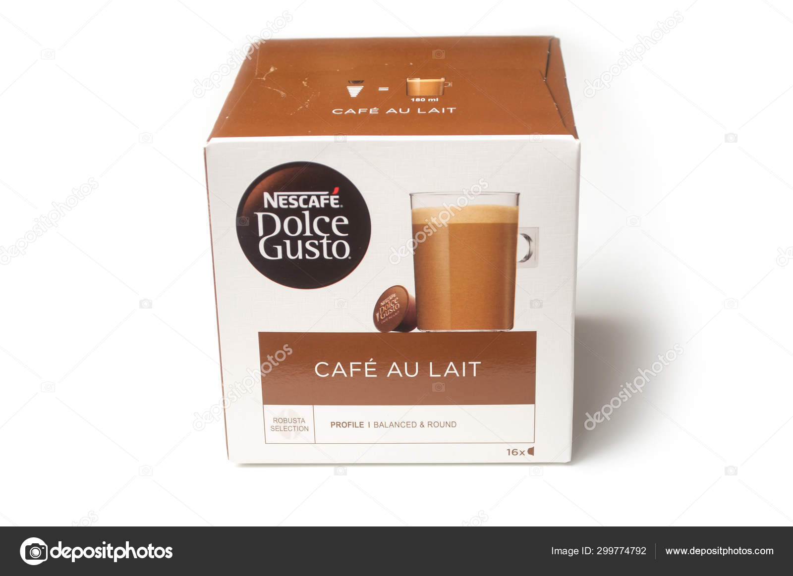 Nescafe expresso capsules in cardboard box, the famous french brand of ...