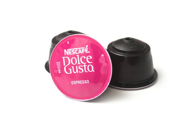 Nescafe expresso capsules in cardboard box, the famous french brand of ...