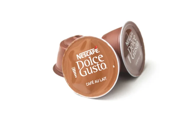 Nescafe expresso capsules in cardboard box, the famous french brand of ...