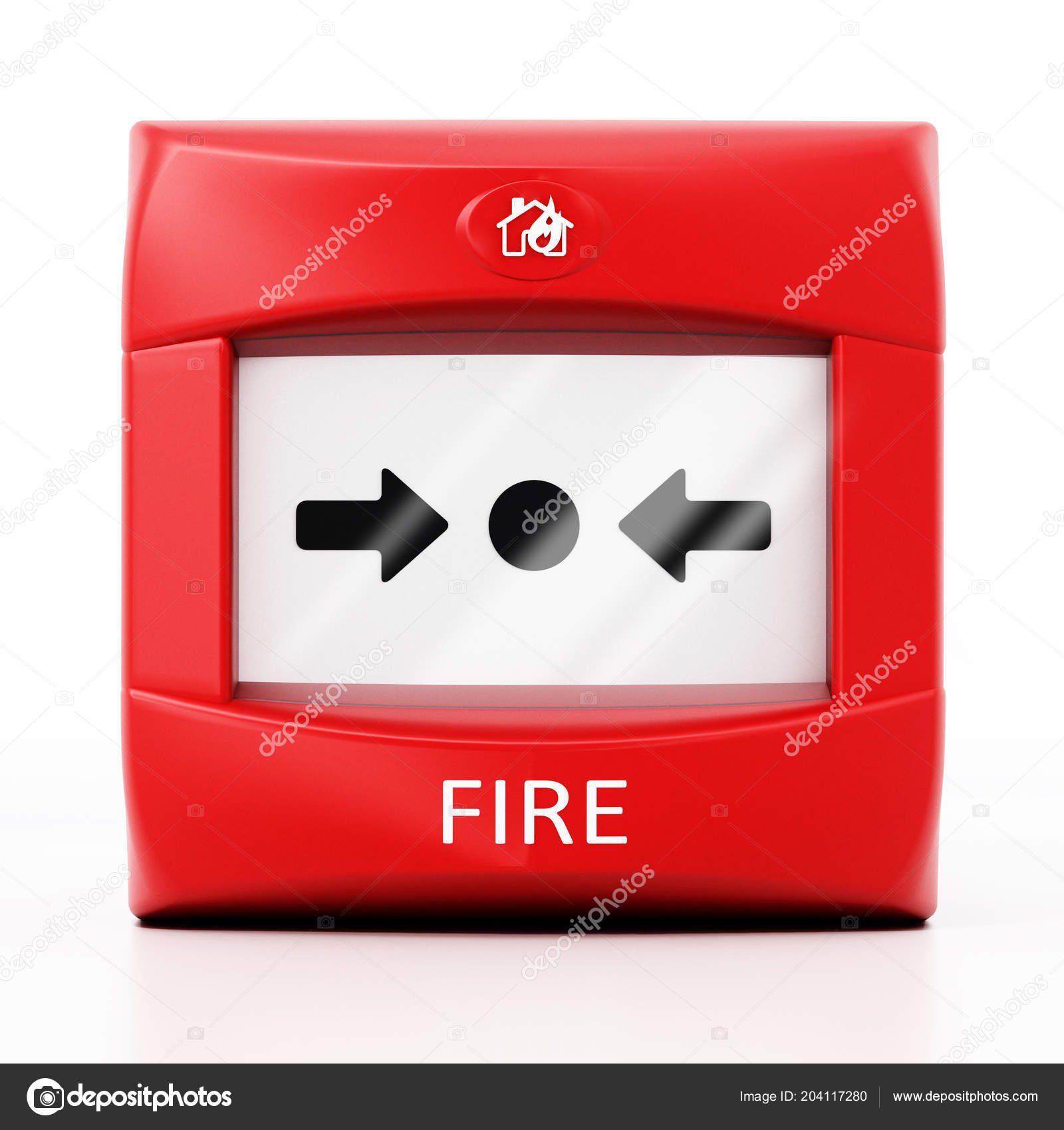 Fire Button Isolated White Background Illustration — Stock Photo ...
