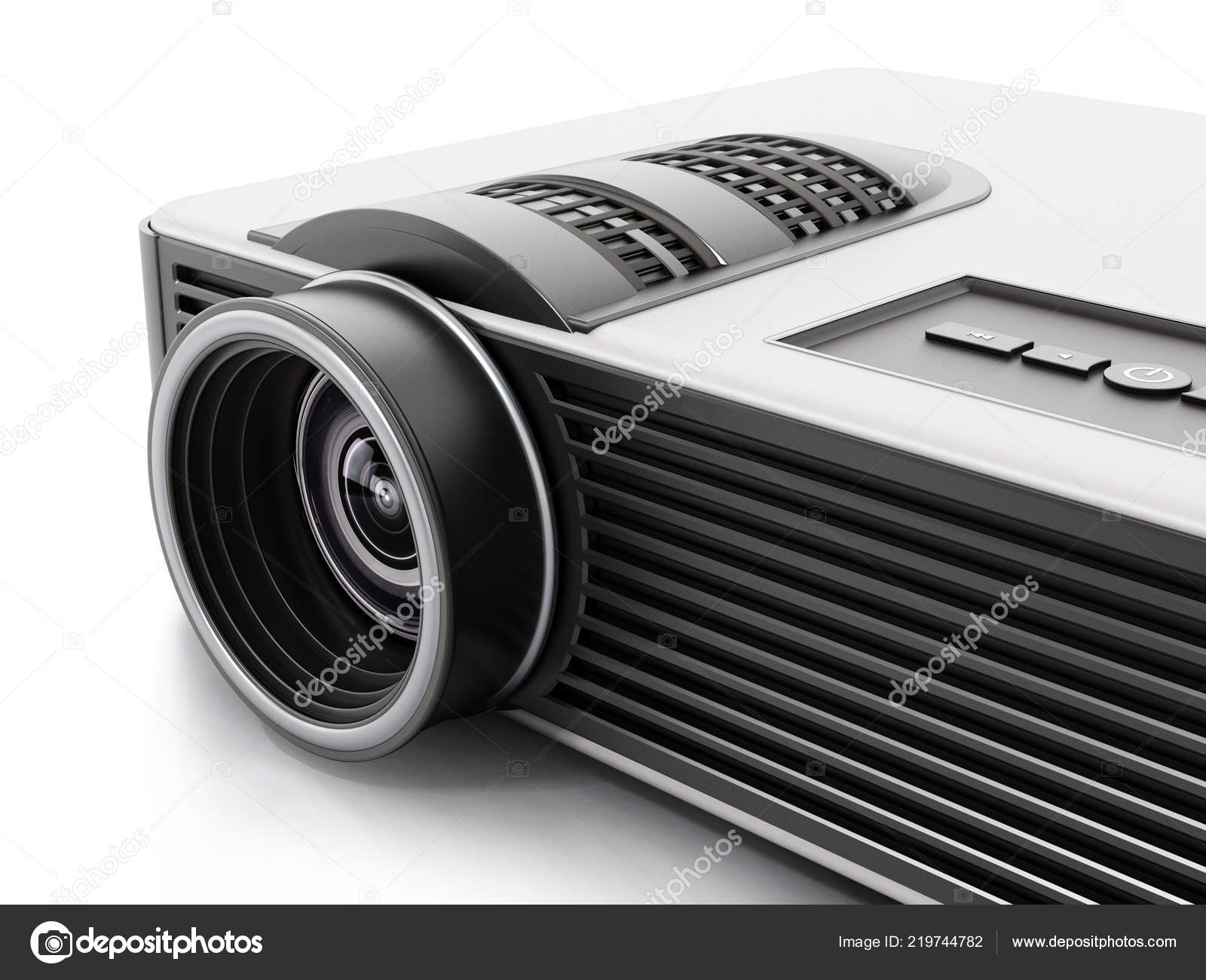 Generic Projector Isolated White Background Illustration — Stock Photo ...