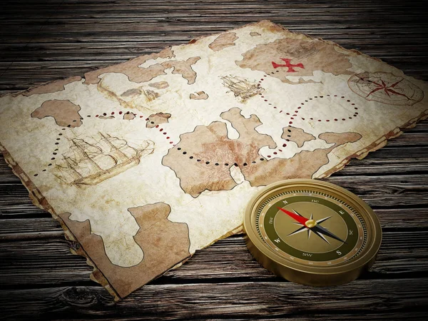 Blank Treasure Map Compass