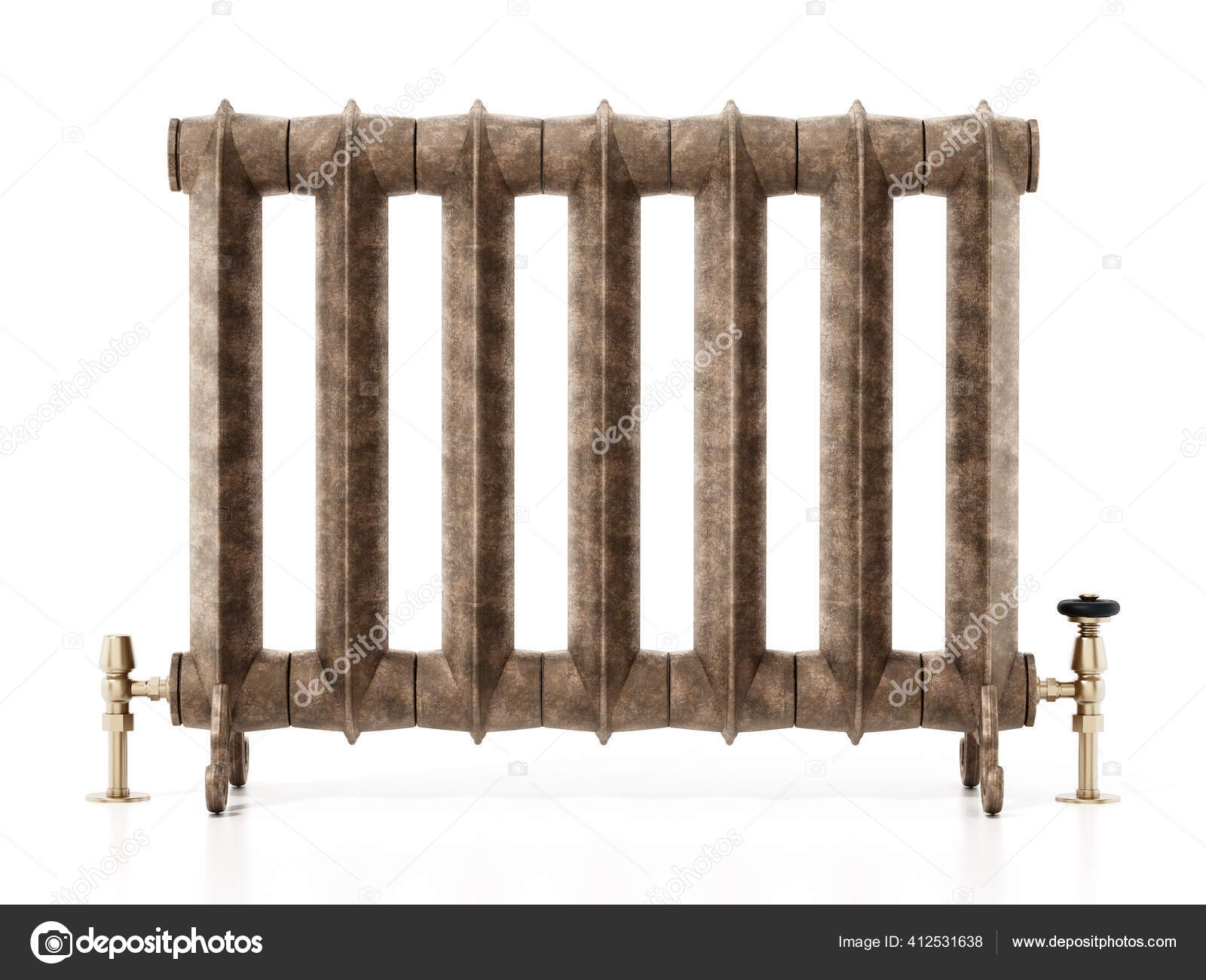 Vintage Radiator Isolated White Background Illustration Stock Photo by ...