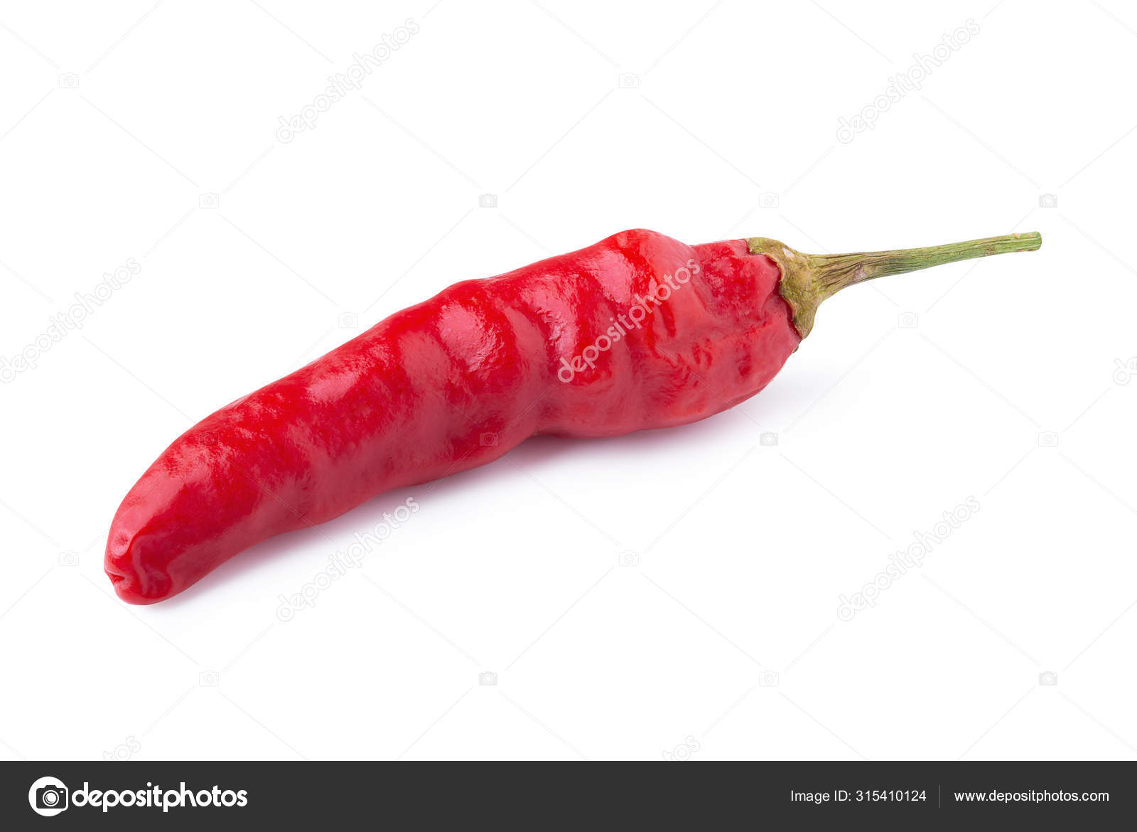 Dried red chili or chilli cayenne pepper isolated on white backg ...