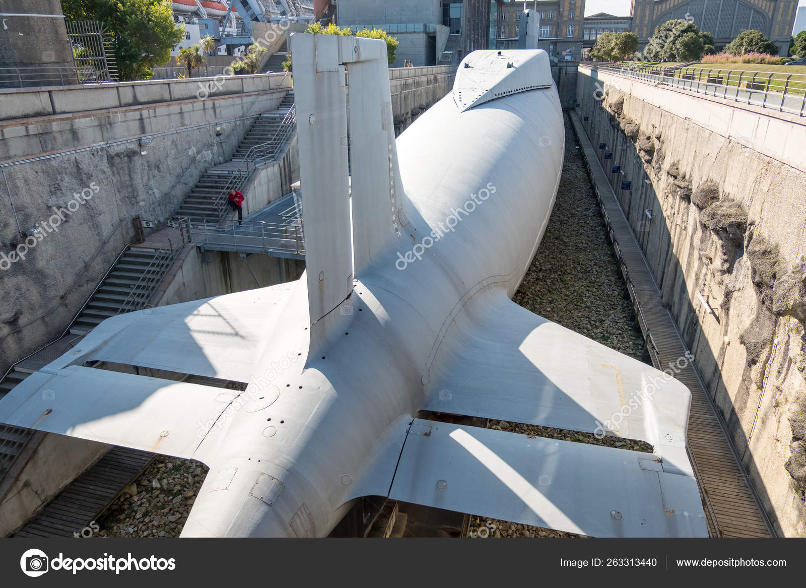 Nuclear submarine Le Redoutable of French Navy in the Cite de la Mer ...