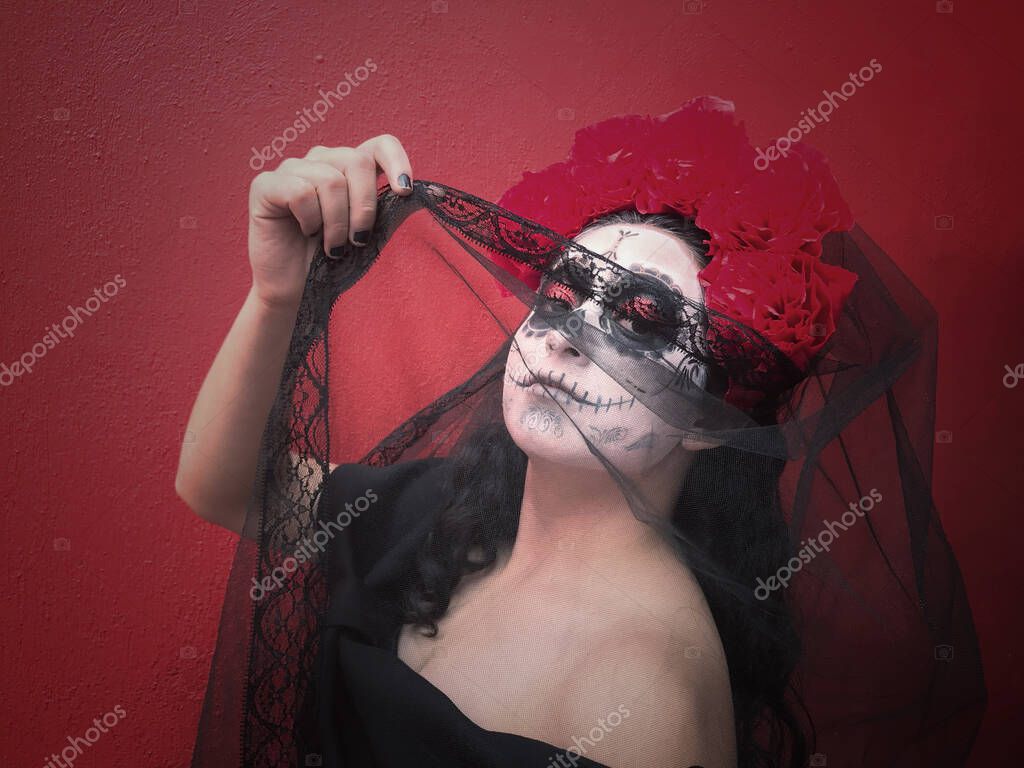 chica disfrazada de muerte, catrina, en alusi n al d a de los muertos, tradici n mexicana 2024