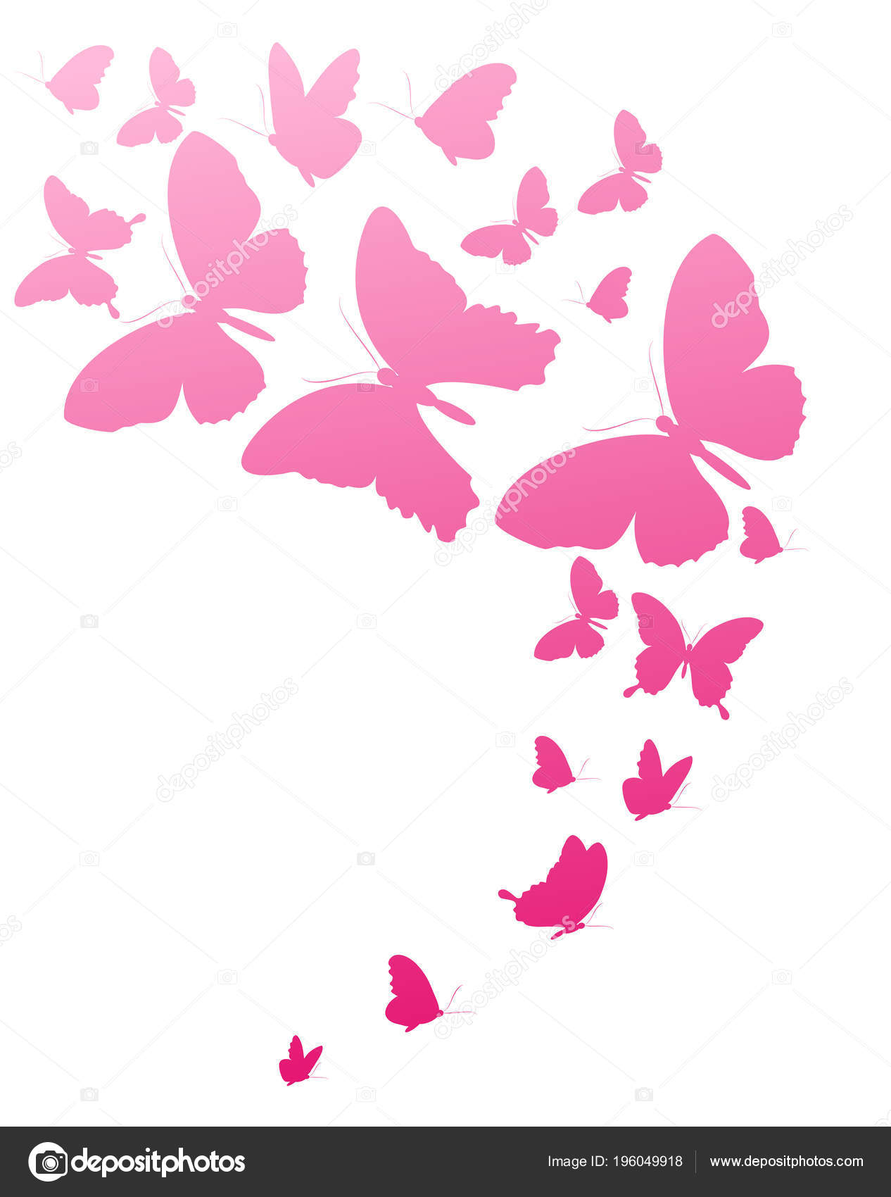 Pink Flying Butterfly Clipart