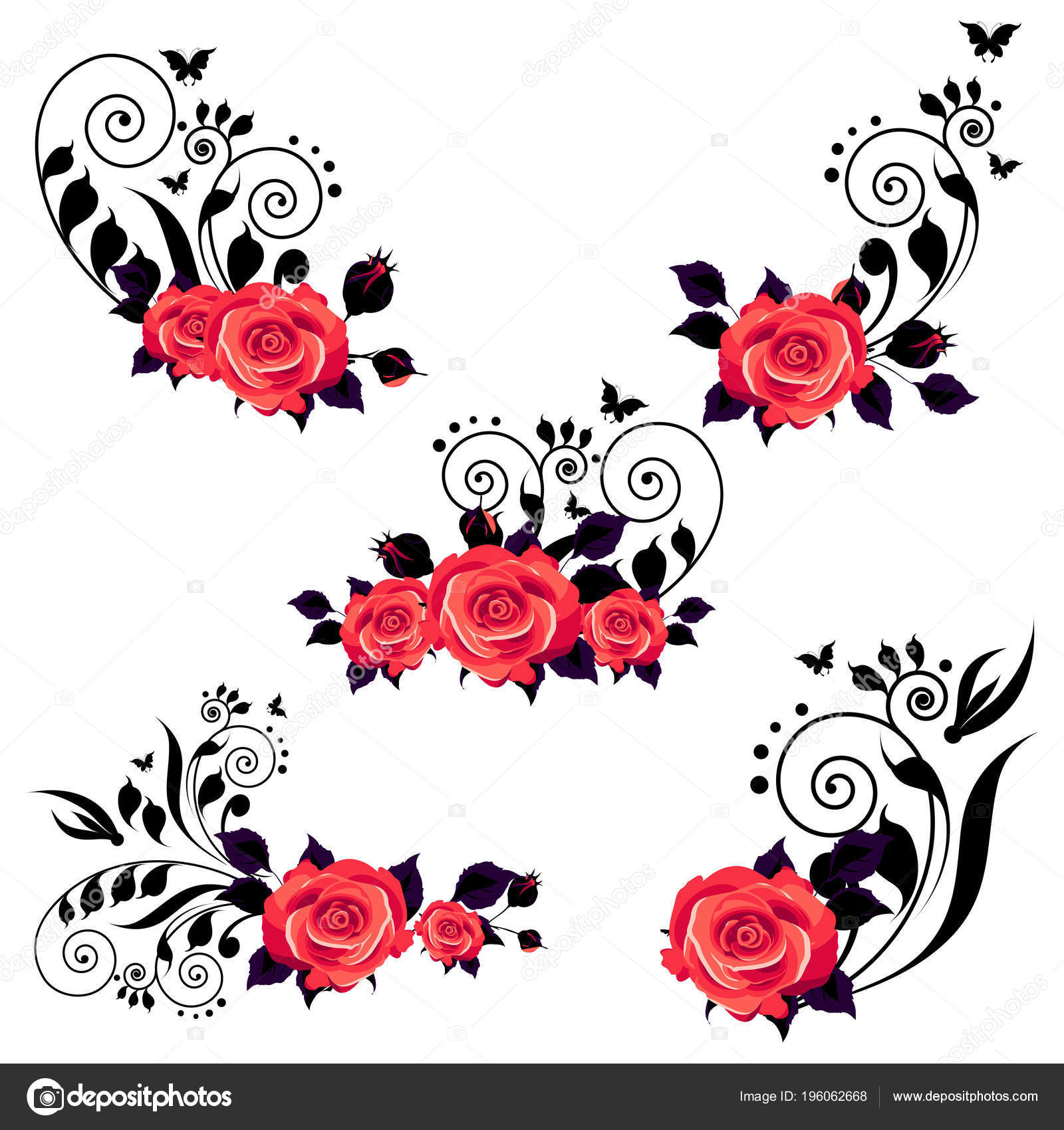 Flowers And Swirls Designs
