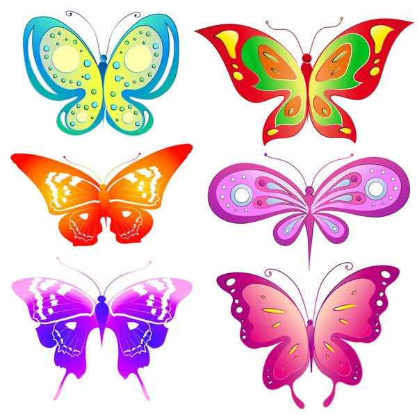 Butterfly clipart in various colors svg Stock Photos, Royalty Free ...