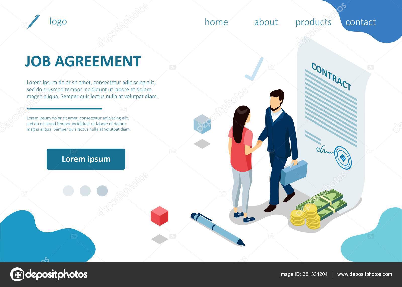 Successful interview. Signing a contract. Job agreement. Admission to a ...