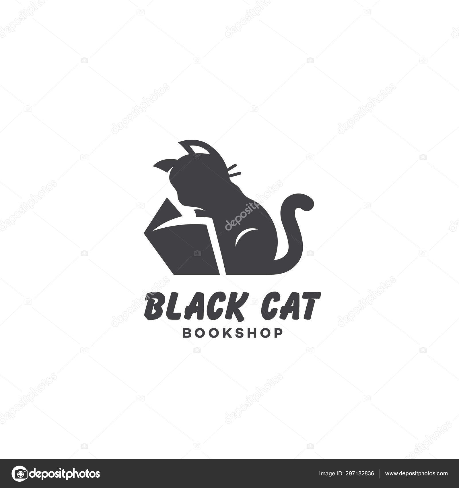 Black cat bookshop logo Stock Vector Image by ©jazzzzzvector #297182836