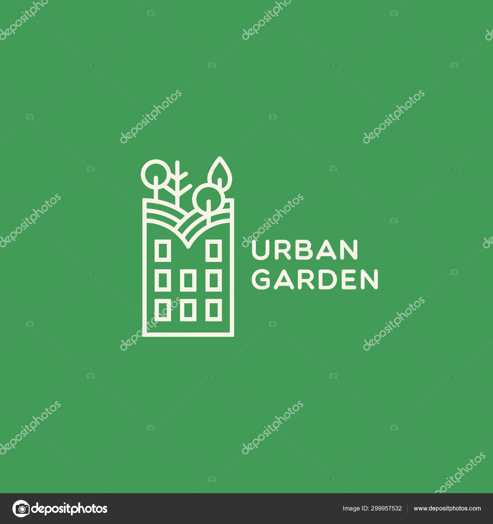 Logo Jardín urbano Vector de Stock de ©jazzzzzvector 299957532