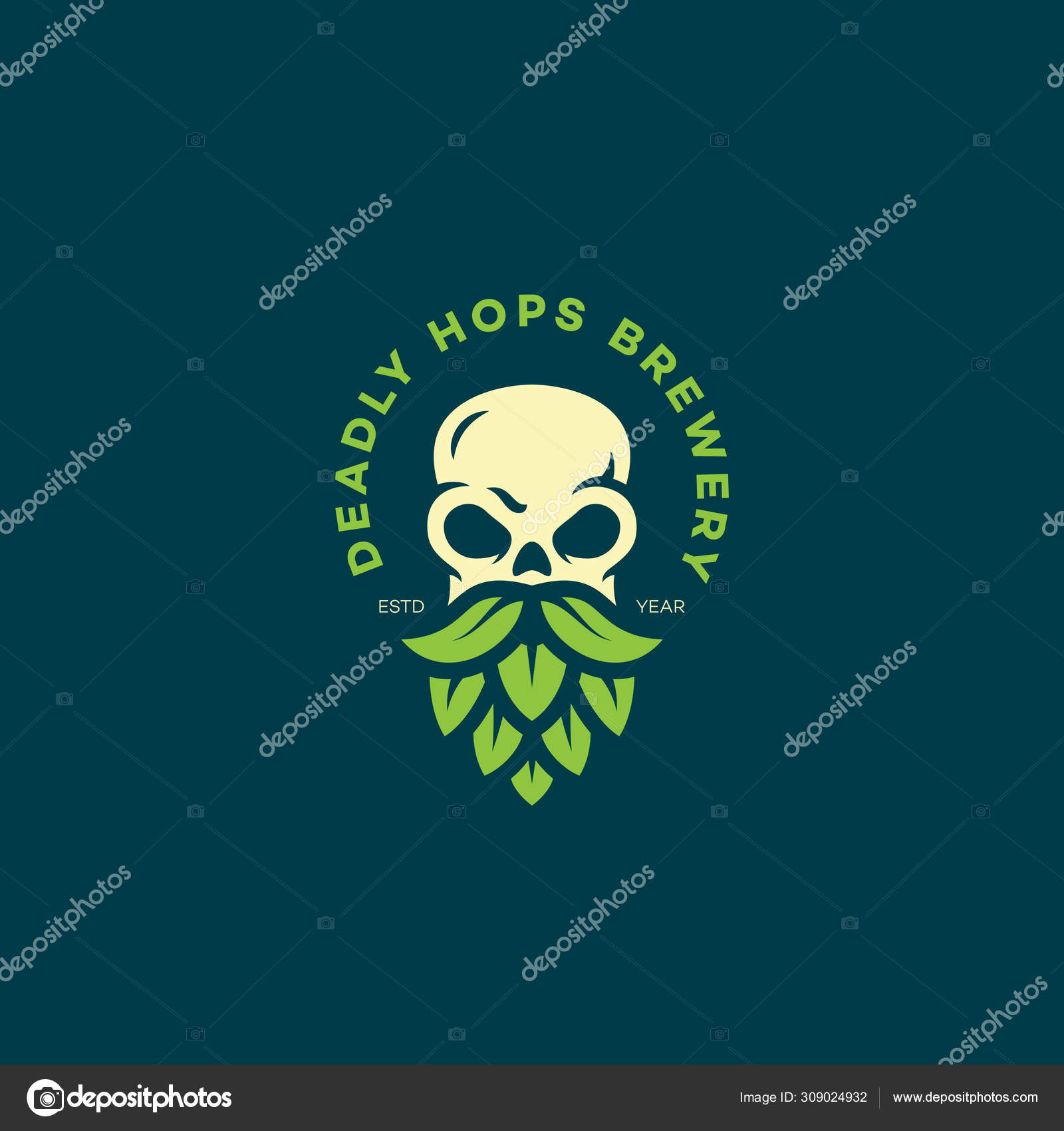 Skull hops logo Stock Vector by ©jazzzzzvector 309024932