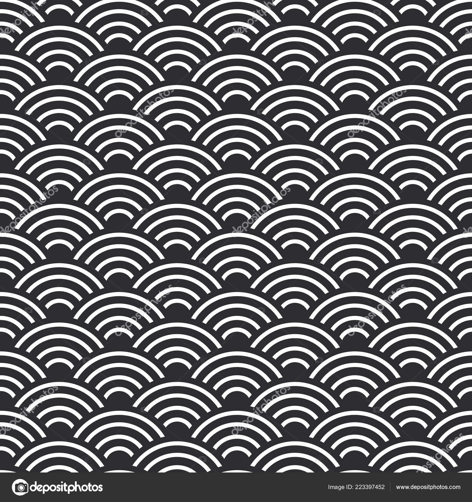 Simple Wave Pattern Black And White