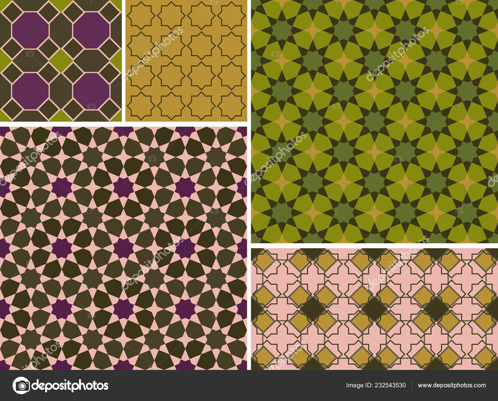 Moroccan Collection Seamless Pattern Morocco Patchwork Mosaic Traditional Folk Geometric Stock ...