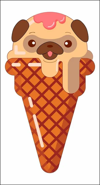 Perro comiendo helado imágenes de stock de arte vectorial | Depositphotos