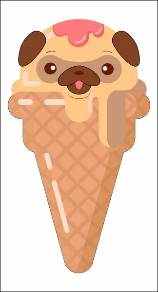 Perro comiendo helado imágenes de stock de arte vectorial | Depositphotos