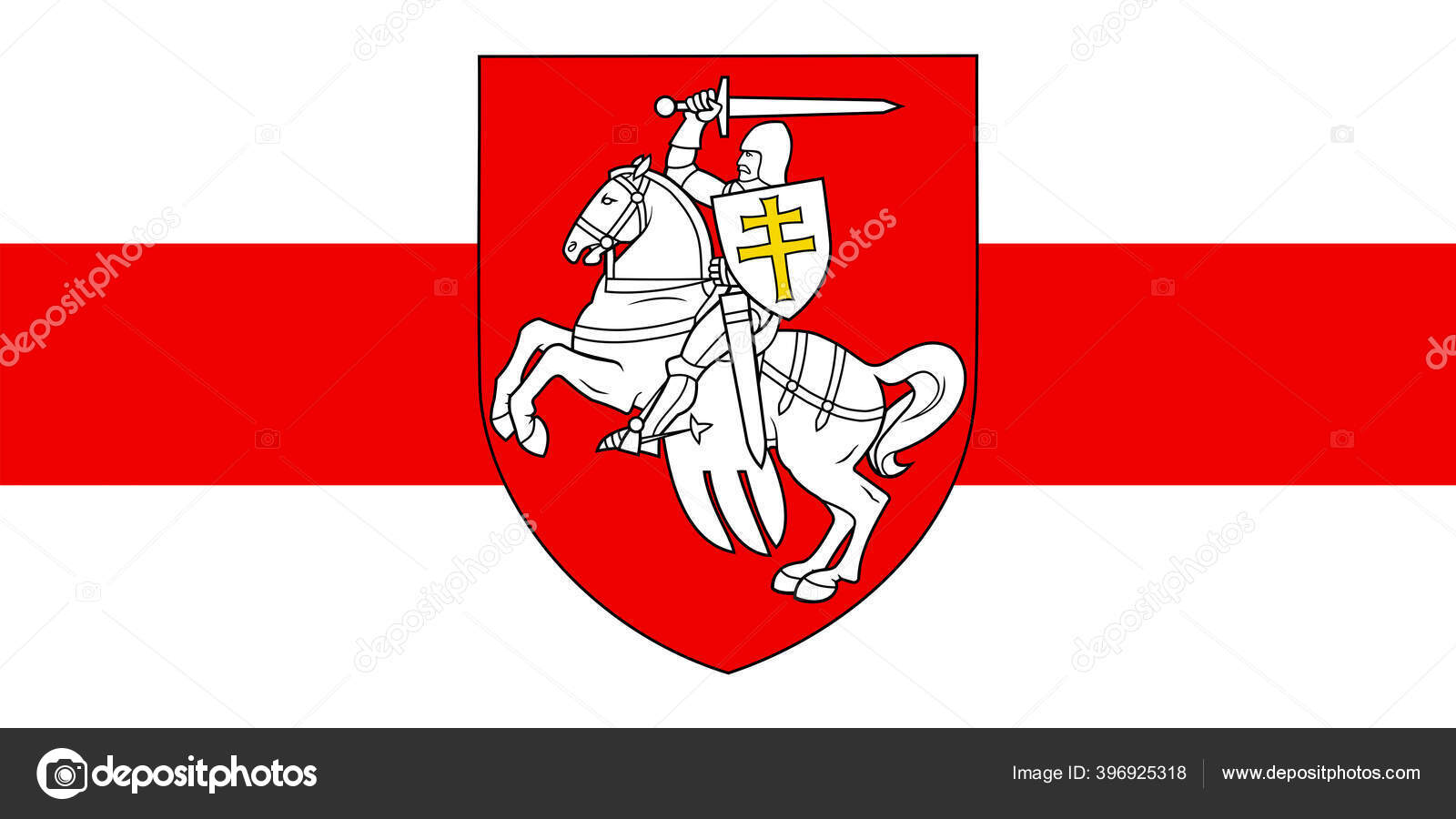 Vector Illustration Pahonia Background White Red White Flag Historical ...